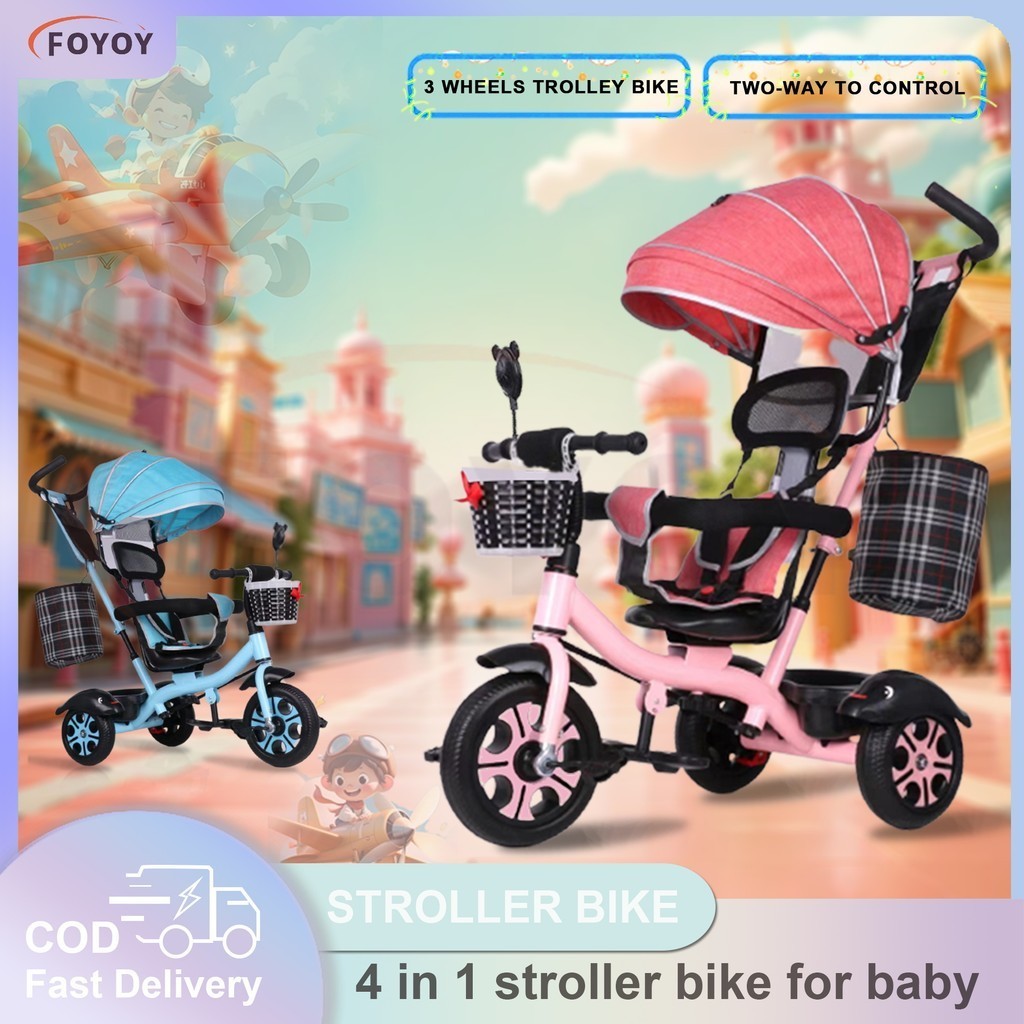 Foyoy Stroller Bike for Baby Girl Baby Bike with Push Handle and ...