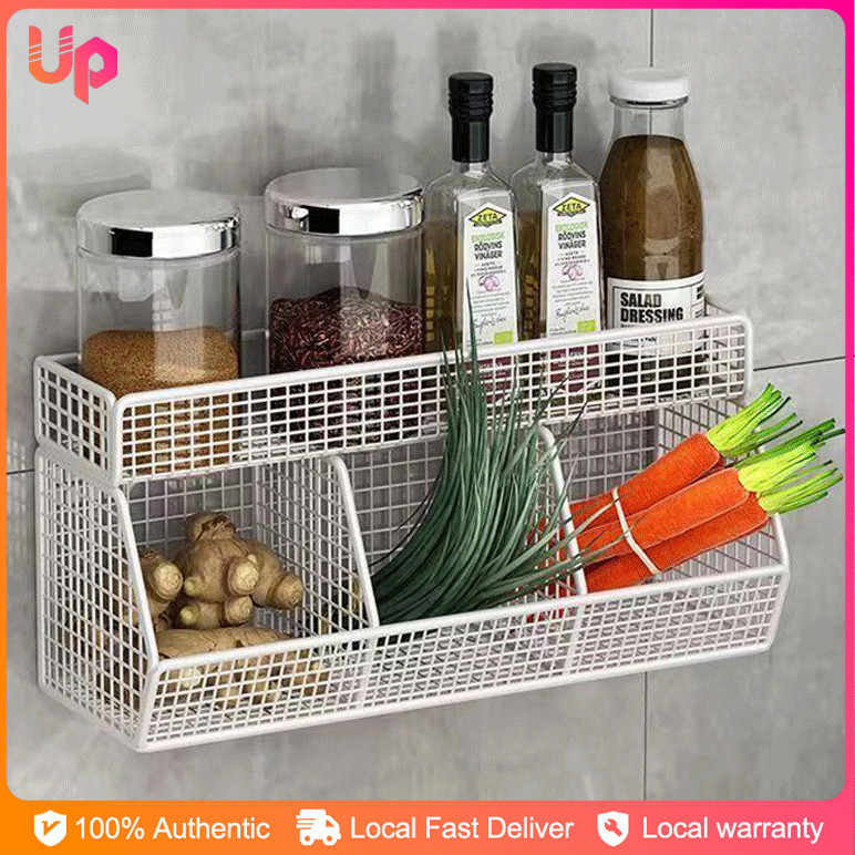 Upgraded Wall Mounted Kitchen Hanging Rack Spice Seasoning Storage Rack ...