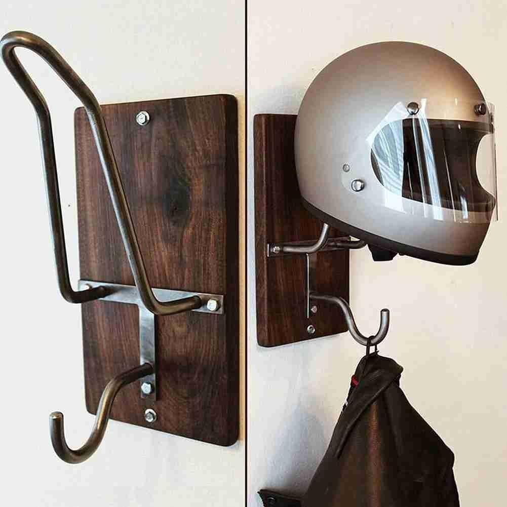 Wall-Mounted Storage Holder Motorcycle Helmet Rack Cloth Hooks Helmet ...