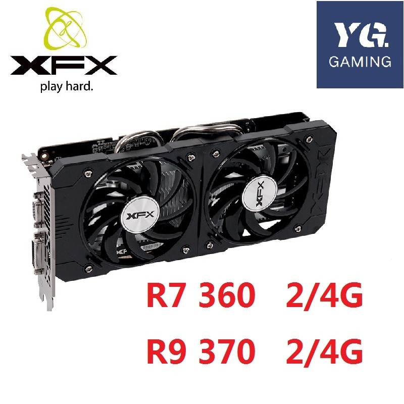 Use Graphics Cards XFX R9 370 4gb 380 4gb GDDR5 256bit 1024SPs Desktop Game graphic cards ...
