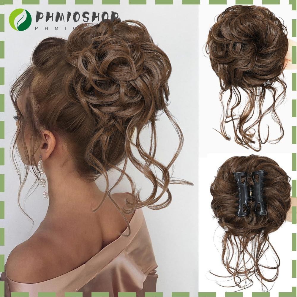 MIOSHOP Hair Bun Hairpins, Messy Curly Hair Wig Gripper Hair Loop ...