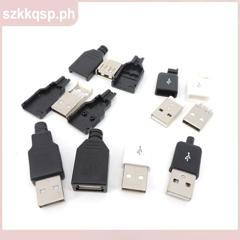 Black white USB type 2.0 A Male female Assembly Adapter Connector ...
