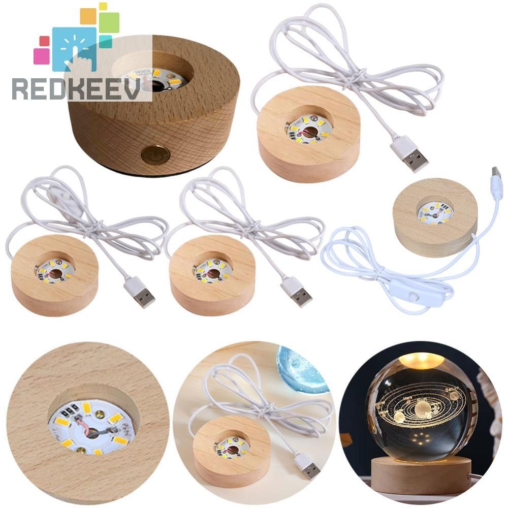 Wooden LED Light Display Base Crystal Glass Light Base Bracket LED ...