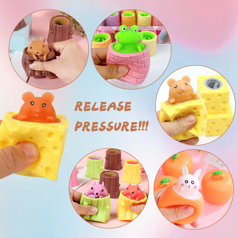 Cute Squishy Toys Cheese Mouse Toys Funny Rat Cup Squeeze Cup Toys Kids ...