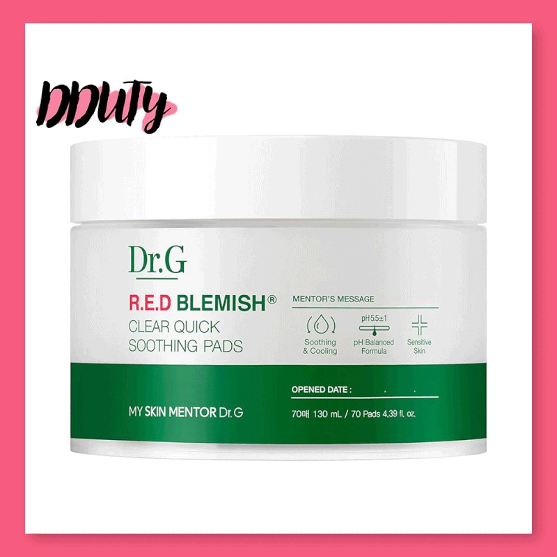 Dr.G R.E.D Blemish Clear Quick Soothing Pads 70 Pads (130ml) | Shopee Philippines