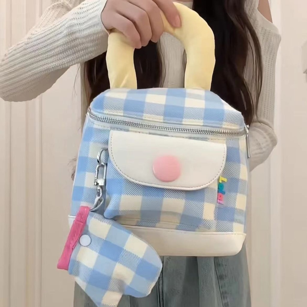 Girl Sweet Backpack Cross-Body 2024 New Contrast Color Tote Backpack ...