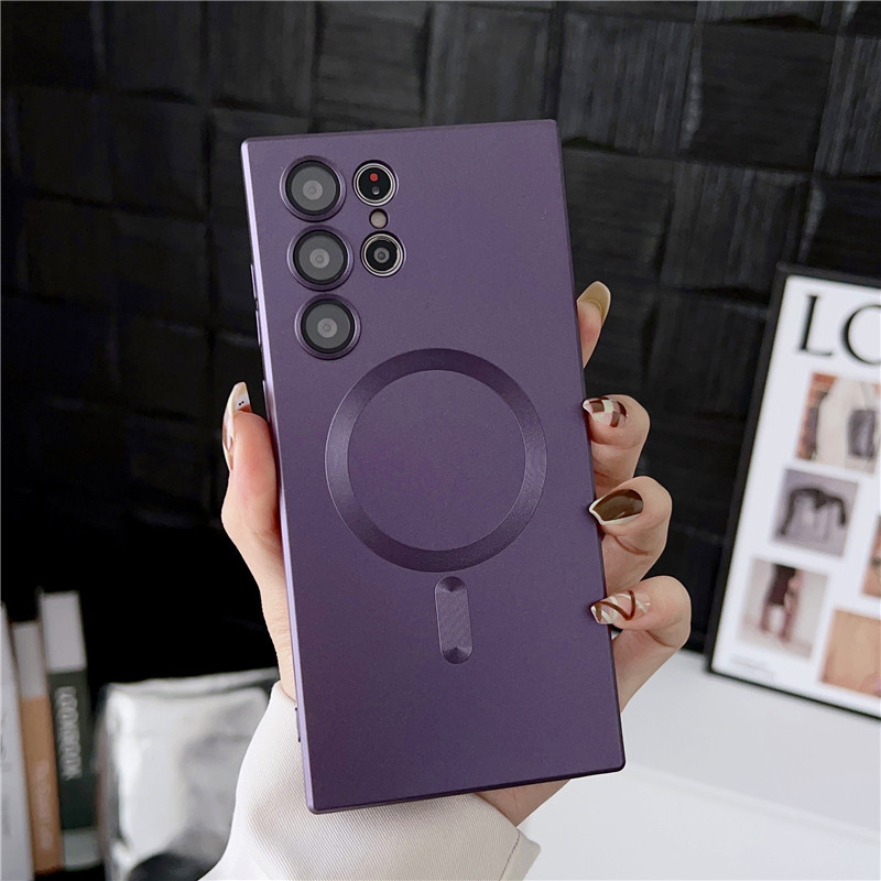 Metallic Magnetic Case For Samsung S24 Ultra S24 Plus S23 S22 S21 FE ...