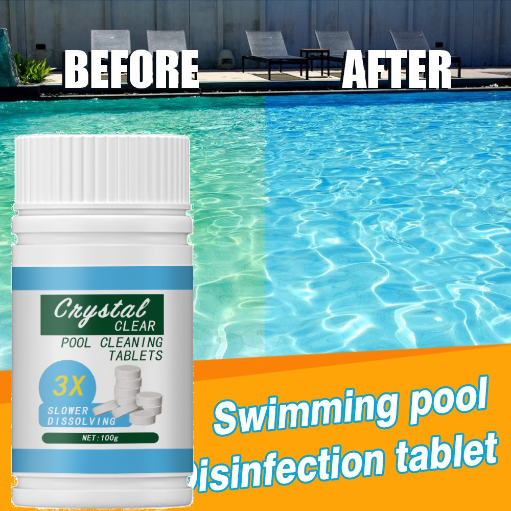100g Swimming Pool Chlorine Tablets Effervescent Disinfection Pills For ...