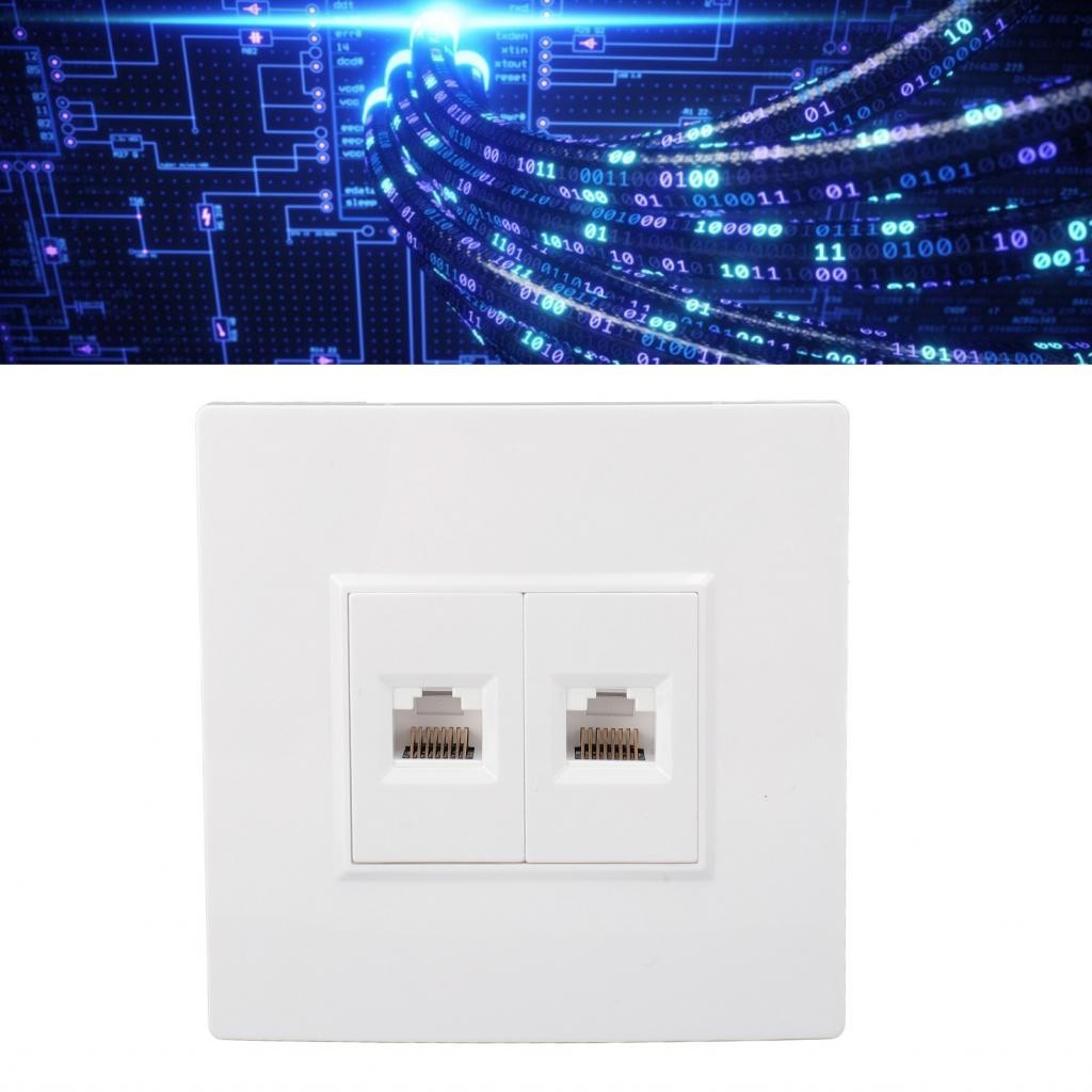 Iuxishop Cat 6 Ethernet Wall Plate Organized Female To 2 Port Standard ...