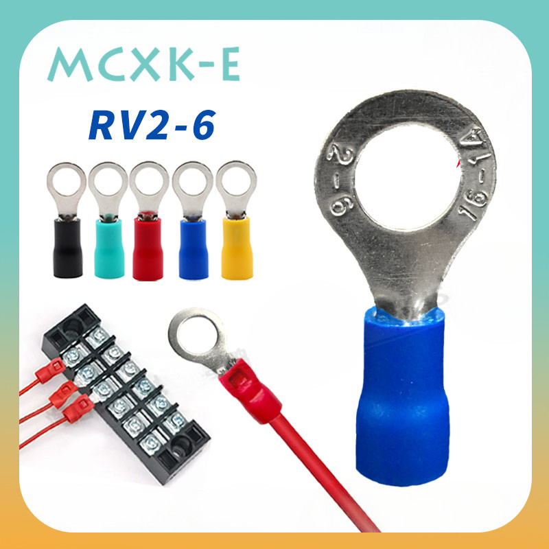 50pcs RV2-6 Ring insulated terminal Cable Wire Connector Crimp | Shopee ...