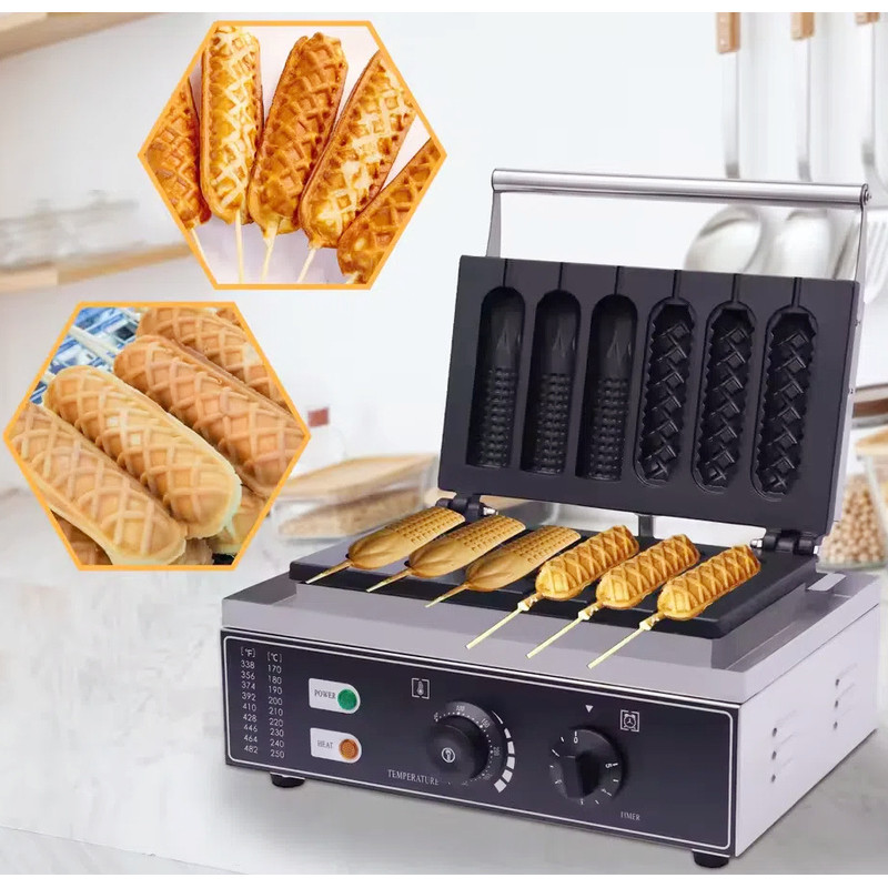 Electric 3 puff pastry machine+3 corn machine, hot dog sausage machine ...