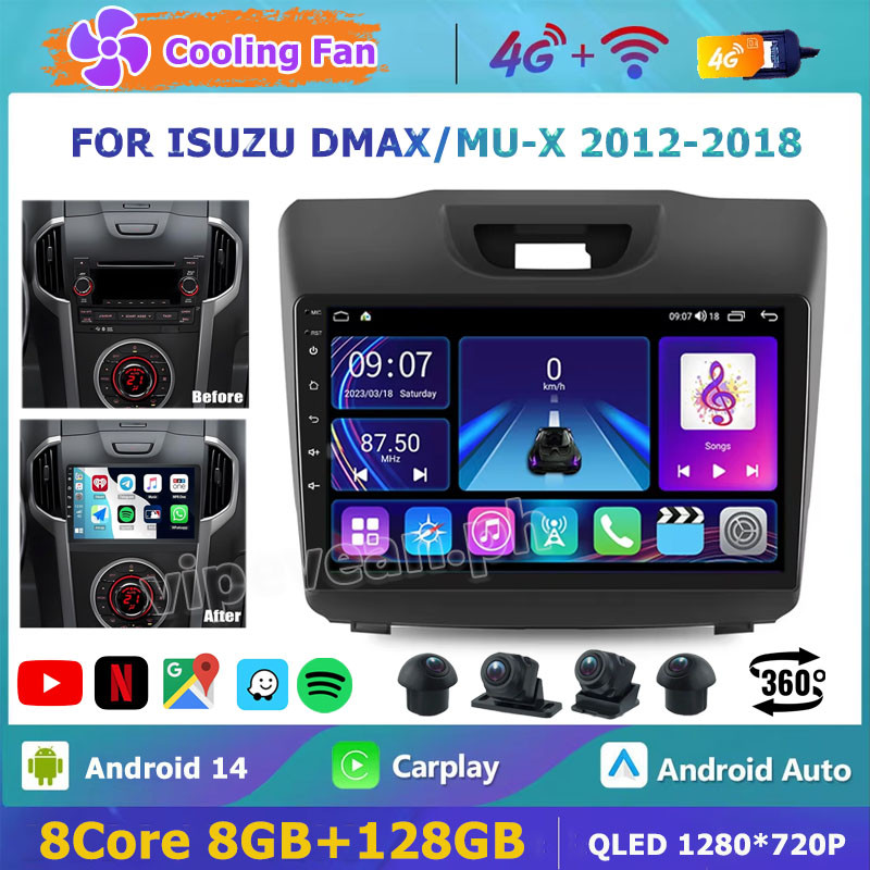 (sim Card Cooling Fan) Car Stereo Head Unit for ISUZU DMAX/MUX ...