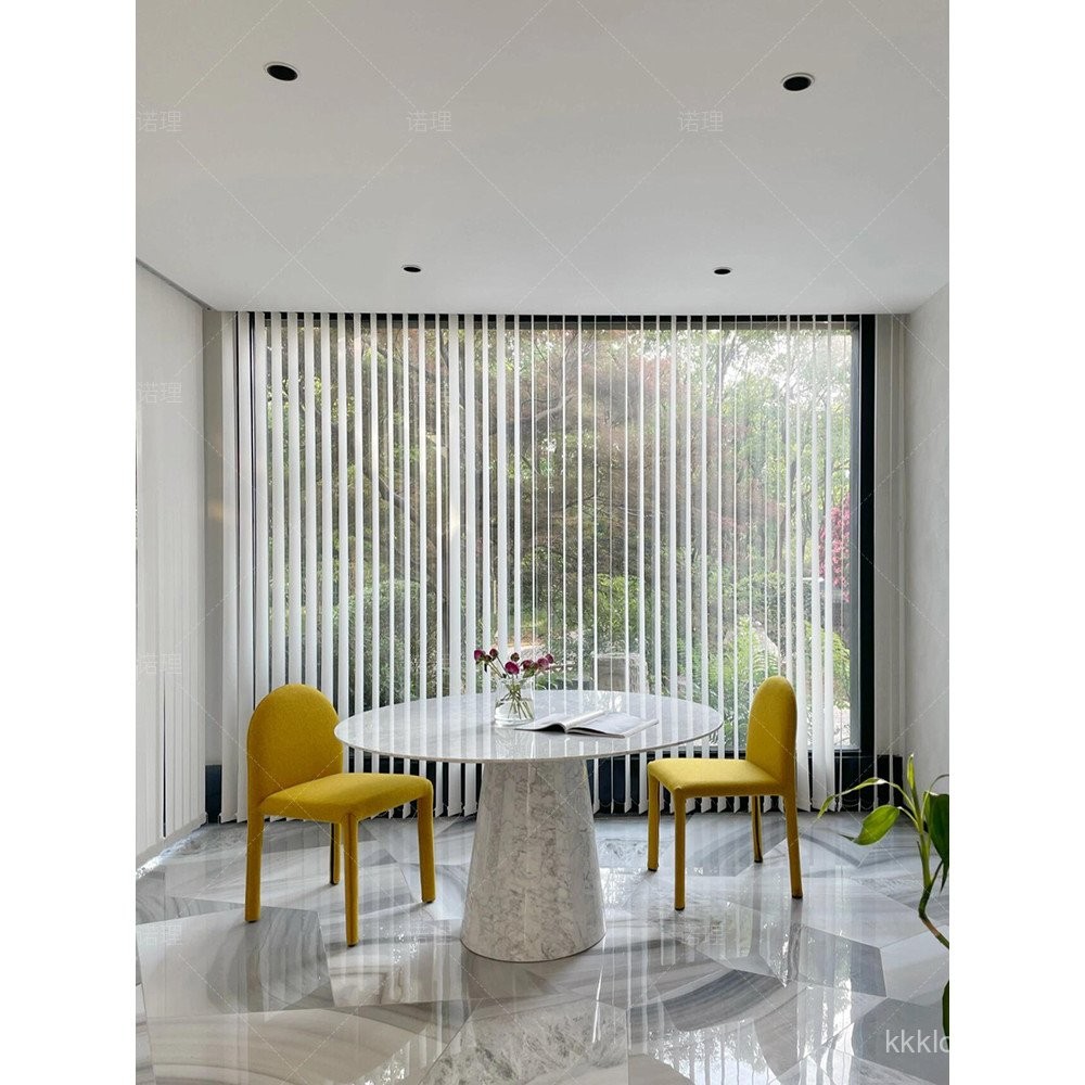 Noli NOL Natural Fine Vein White Marble Dining Table Wabi-Sabi French ...