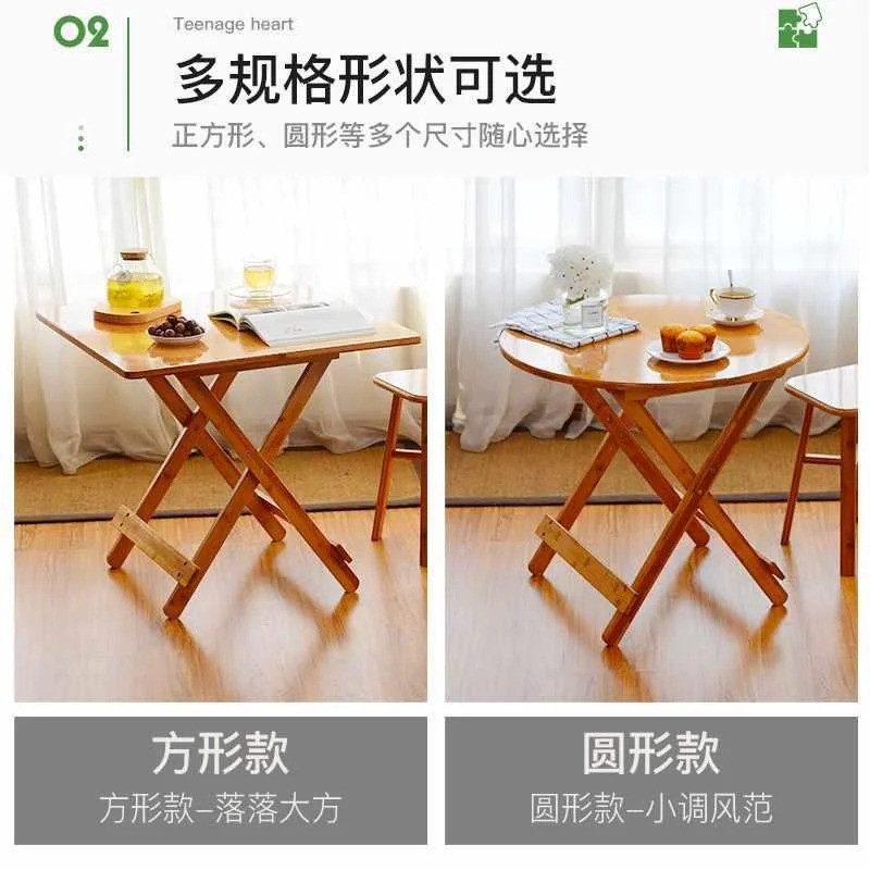 Folding Table Simple Dining Table for Home Small Apartment Square Table ...