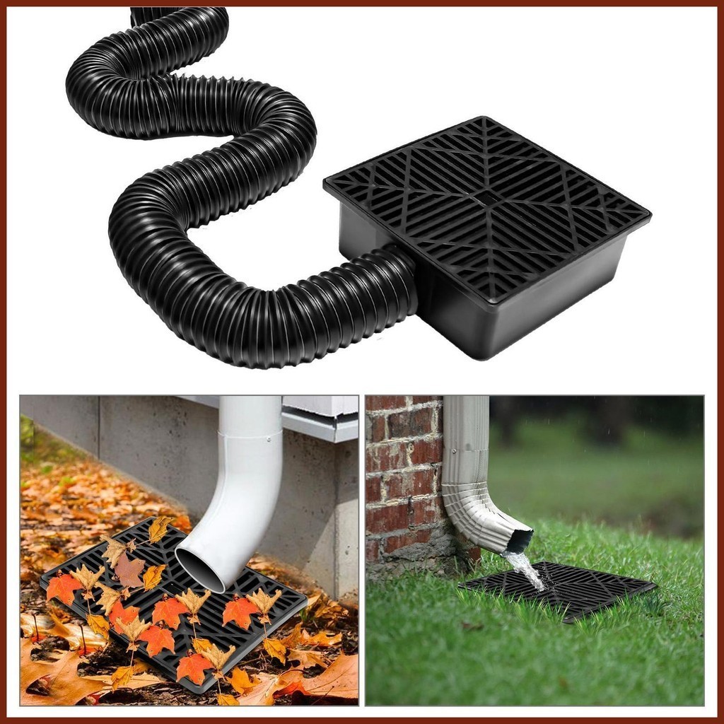 Catch Basin Kit No Dig Flexible French Drain Pipe Underground Downspout ...