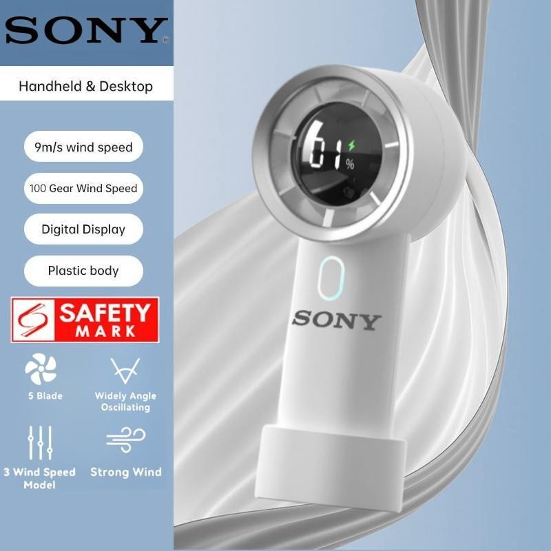 Sony LED Display Handheld Fan Mini Fan Portable Outdoor Fan | Shopee ...