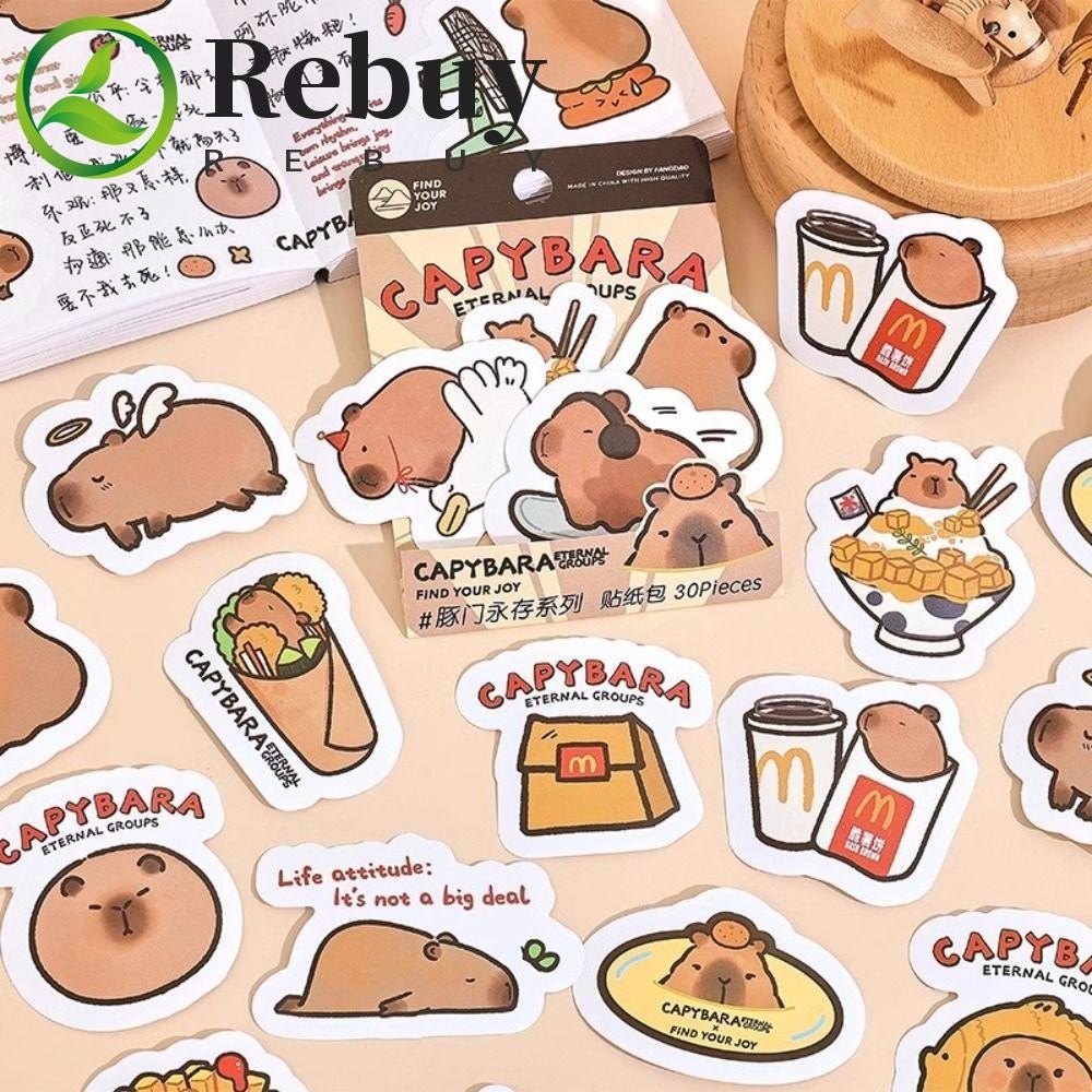 REBUY Cute Capybara Stickers, Capybara Funny Creative Capibara Stickers ...
