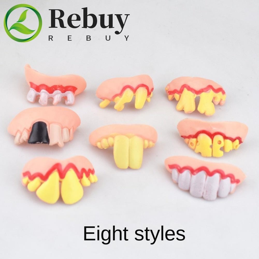 REBUY Funny Dentures, Denture Gags 10 Style Fake Denture Teeth, False ...