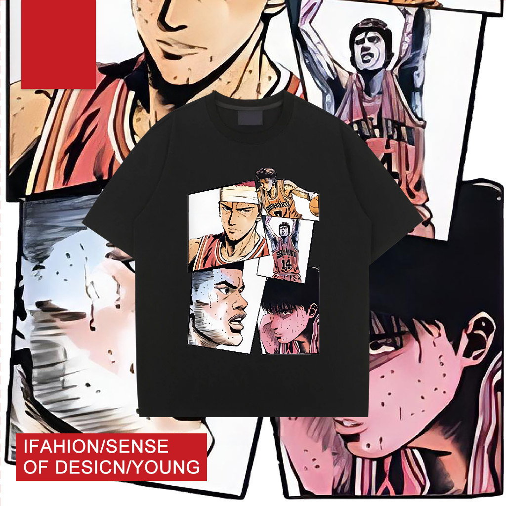 Slam Dunk/Sakuragi /Rukawa Kaede/Mitsui Hisashi/T-Shirt Fashion Print Trend | Shopee Philippines