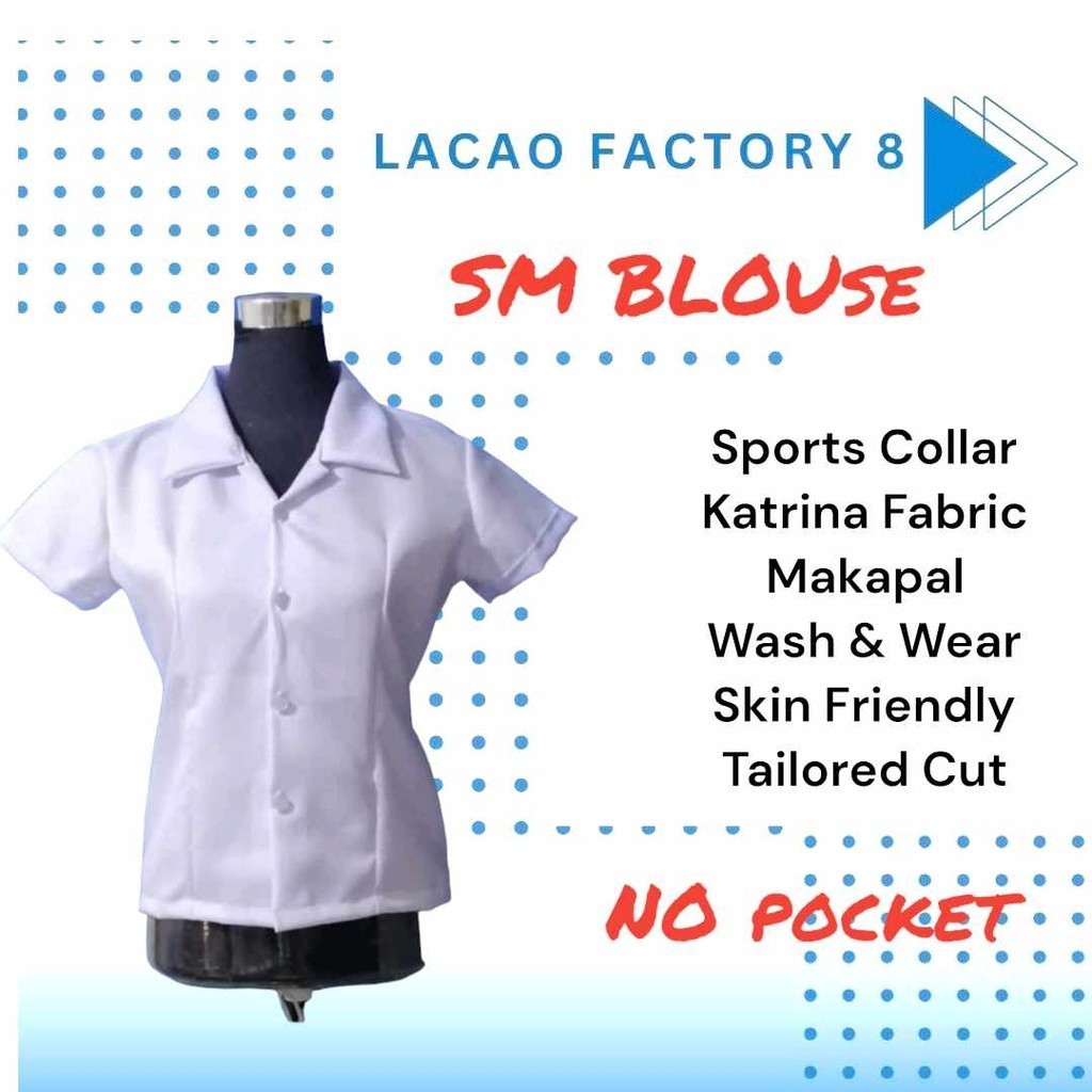 Lf8 School Blouse Uniform Wash and Wear Sm Blouse For Women Students ...