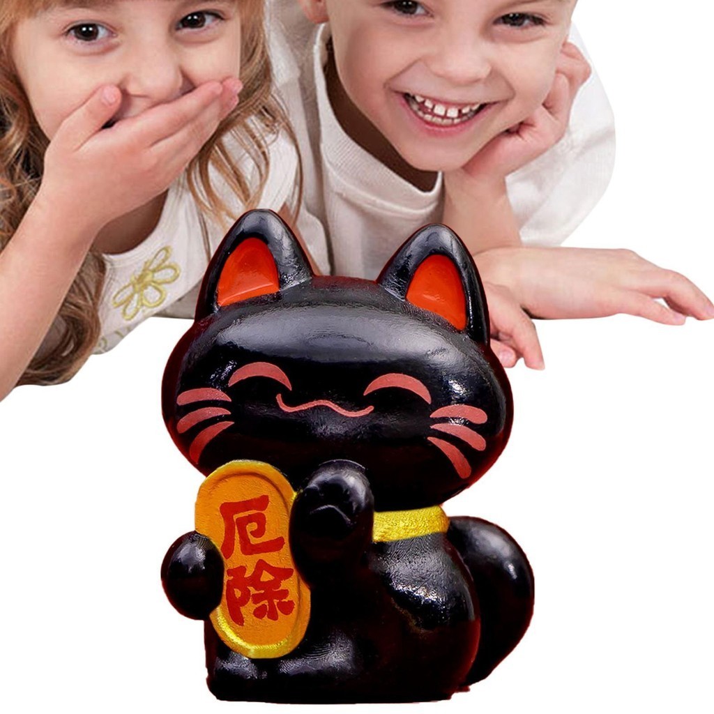 Lucky Feng Shui Cat Cute Wealth Cat Figurine Maneki Neko Feng Shui ...