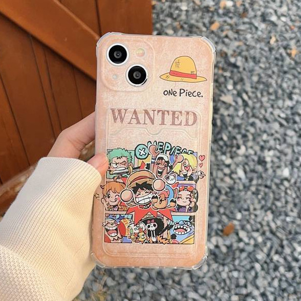 Cool One Piece Luffy Card Holder Soft TPU Case HP For iP iPhone 12 13 ...