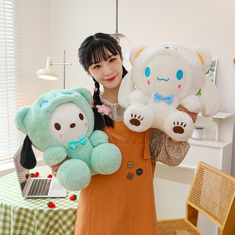 25cm Sanrio Plush Toy Kawaii Hello Kitty Cinnamoroll Pochacco Kuromi Cute Role Playing Bear ...