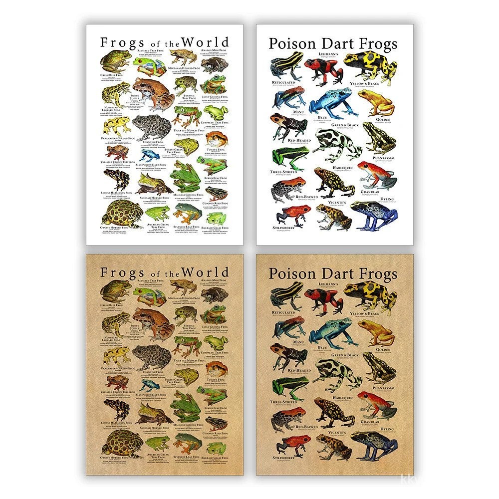 Poison Dart Frogs Poster Frogs of the World Species Art Print ...