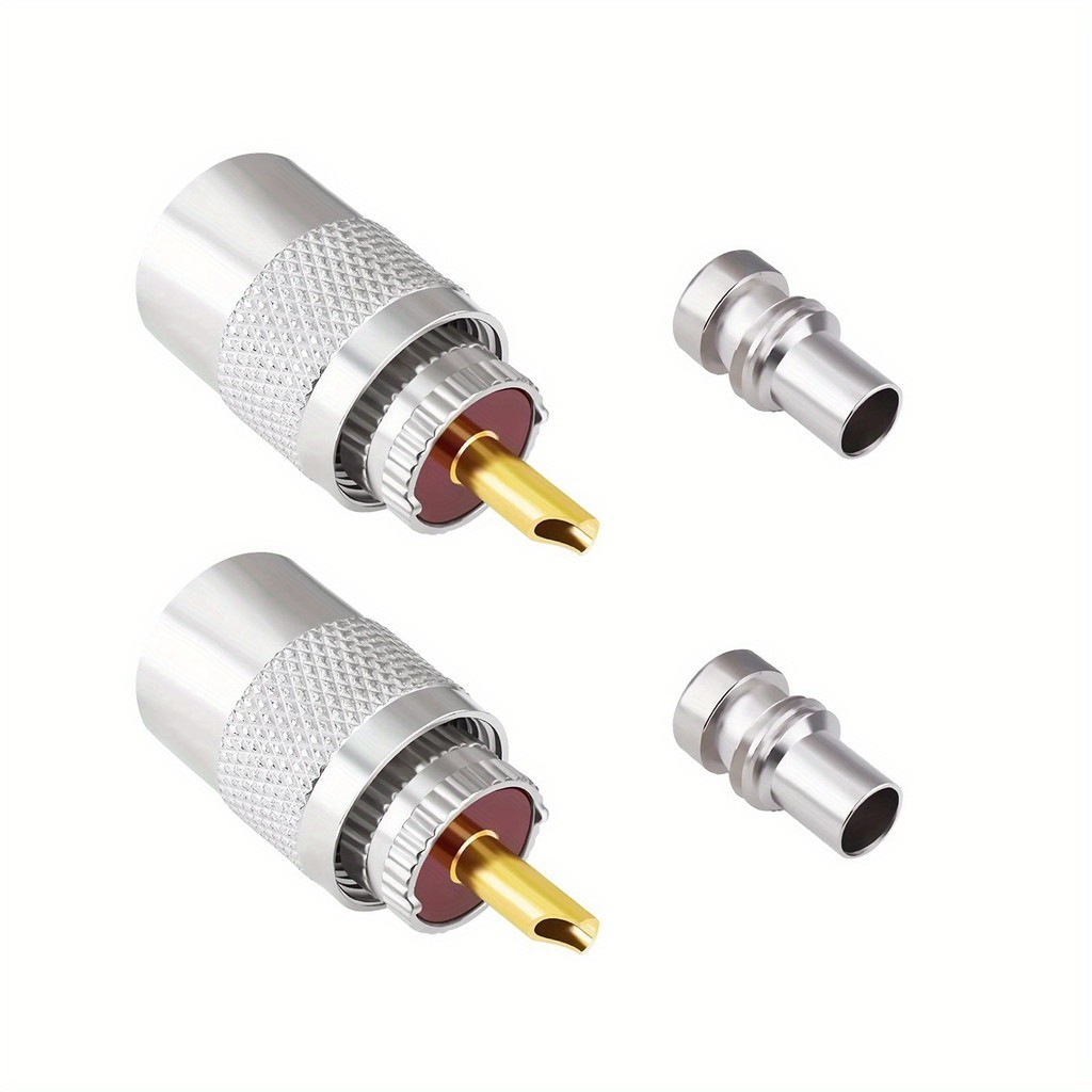 PL259 Coax Connectors UHF Male Plug Solder Adapters with Reducers 50 ...