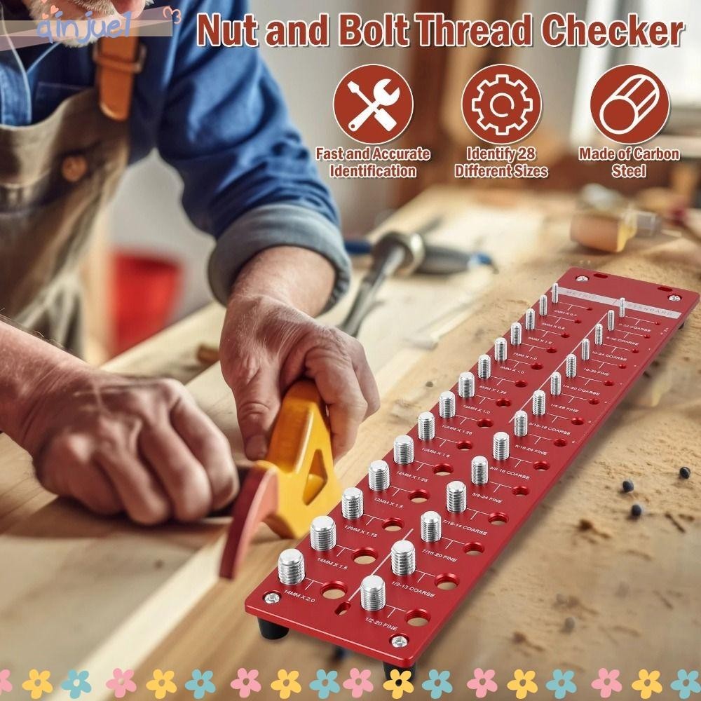 QINJUE1 Nut and Bolt Thread Checker, Measuring Tool Inch and Metric ...