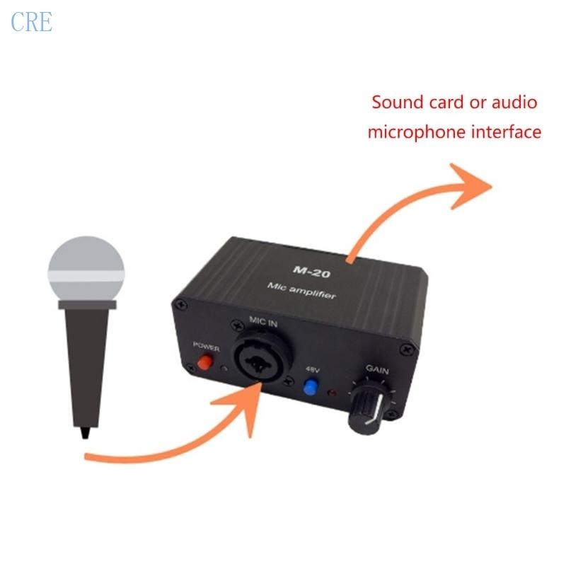 CRE Microphone Preamp 48V Power Mic Preamplifier Lightweight for Easy ...