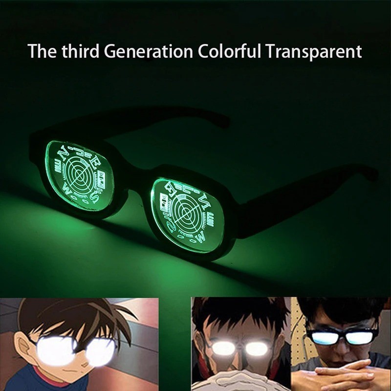 Anime Conan Glasses Luminous White Cosplay Eyewear Prop for Party ...