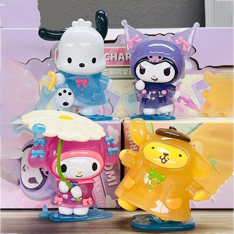 Sanrio Rainy Day Series Melody Kuromi Pacha Dog Cute Doll Ornaments Non ...