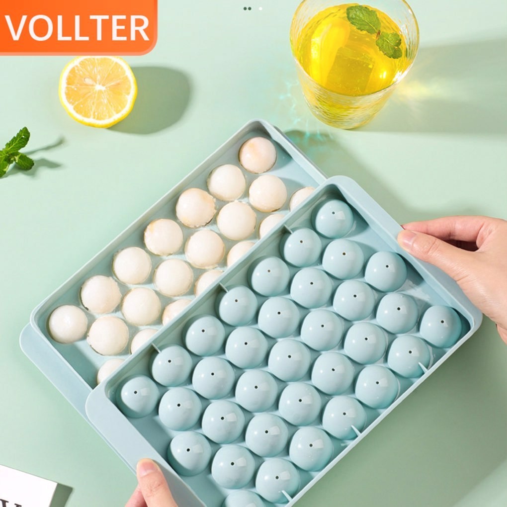 Ice Block Tray with Lid Storage Freezer Drink Plastic Refrigerator ...