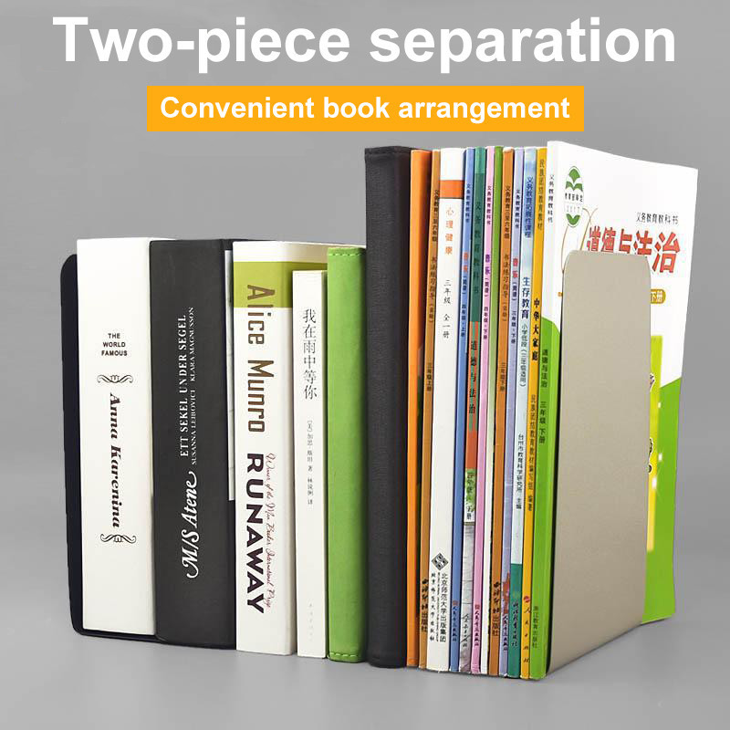 2PCS Metal Bookends L-Shaped Book Ends Desktop Office Magazine ...