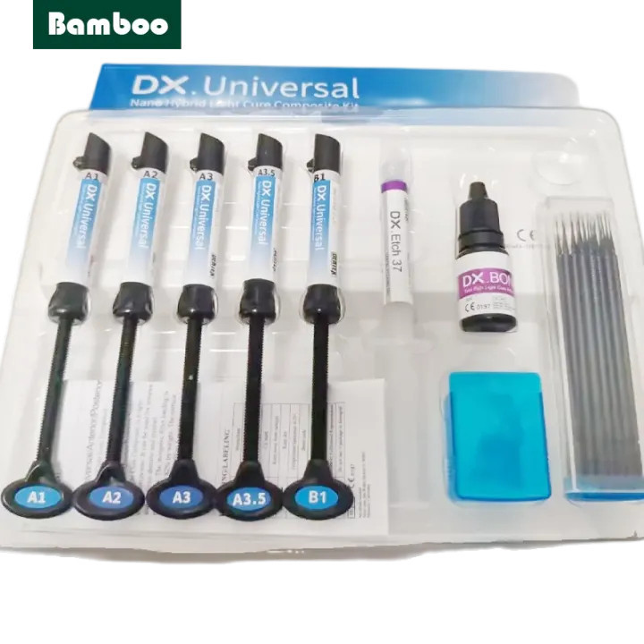 Dentex Dental Nano Hybrid Composite Resin Bonding Kit Light-Cure Adhesive Agent Acid Etching Gel ...