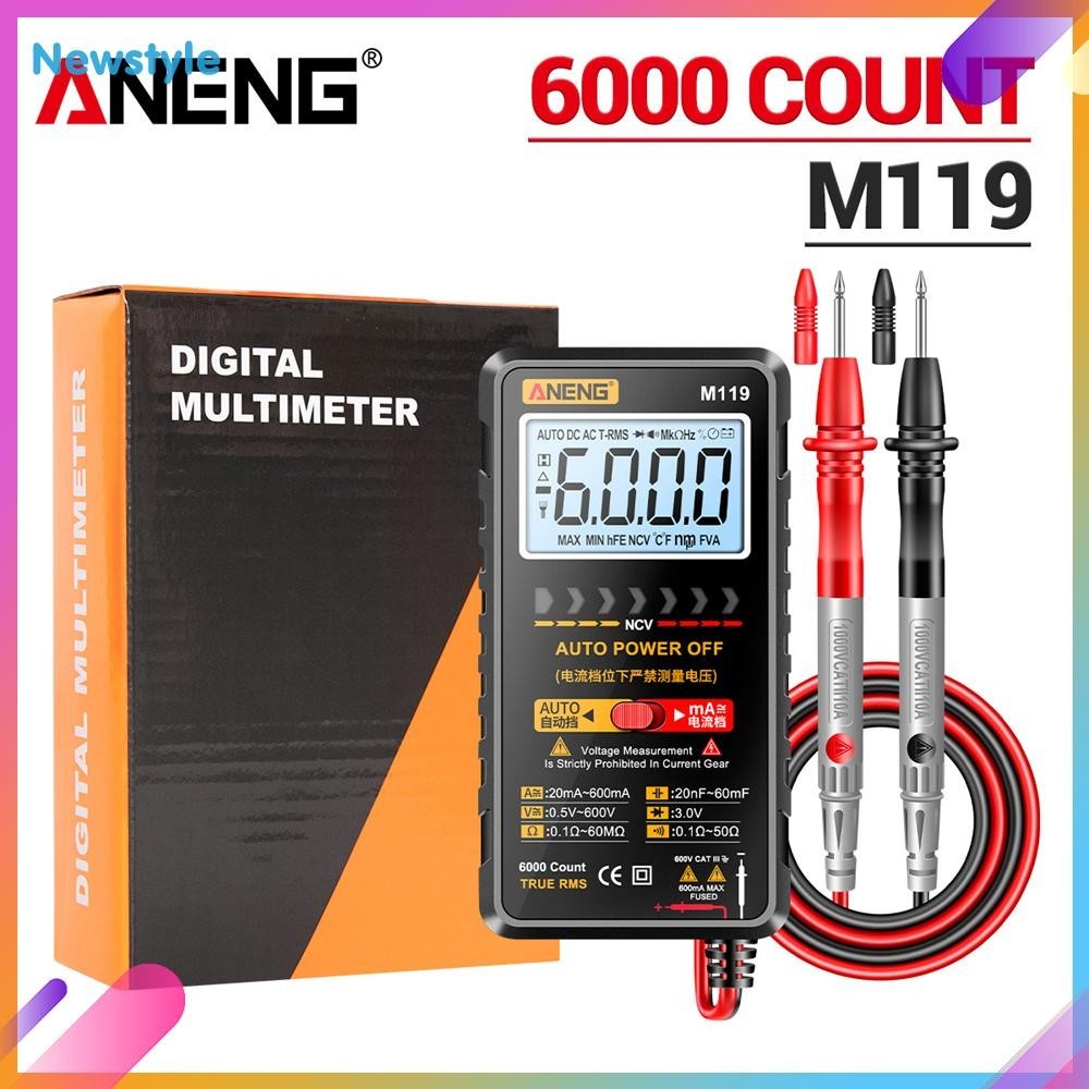 Aneng M119 Mini Portable Multimeter Tester 6000 Counts Digital ...