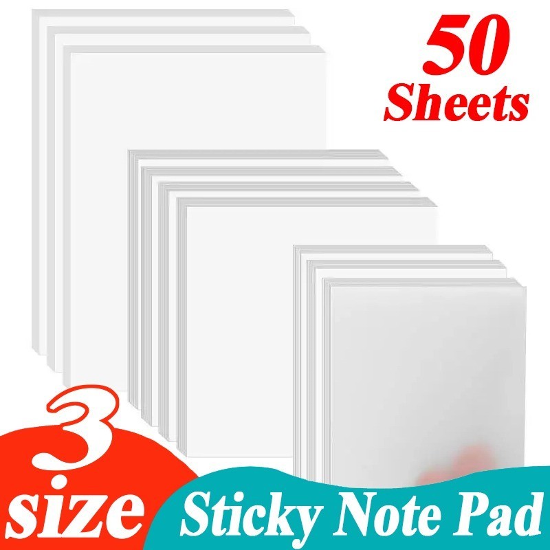 Clear Sticky Note Pads / Waterproof Translucent Memo Pad / To Do List ...