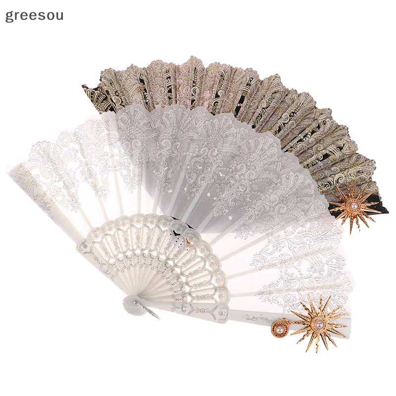 greesou Gorgeous Retro European Style Dark Gothic Court Dance Hand Fan ...