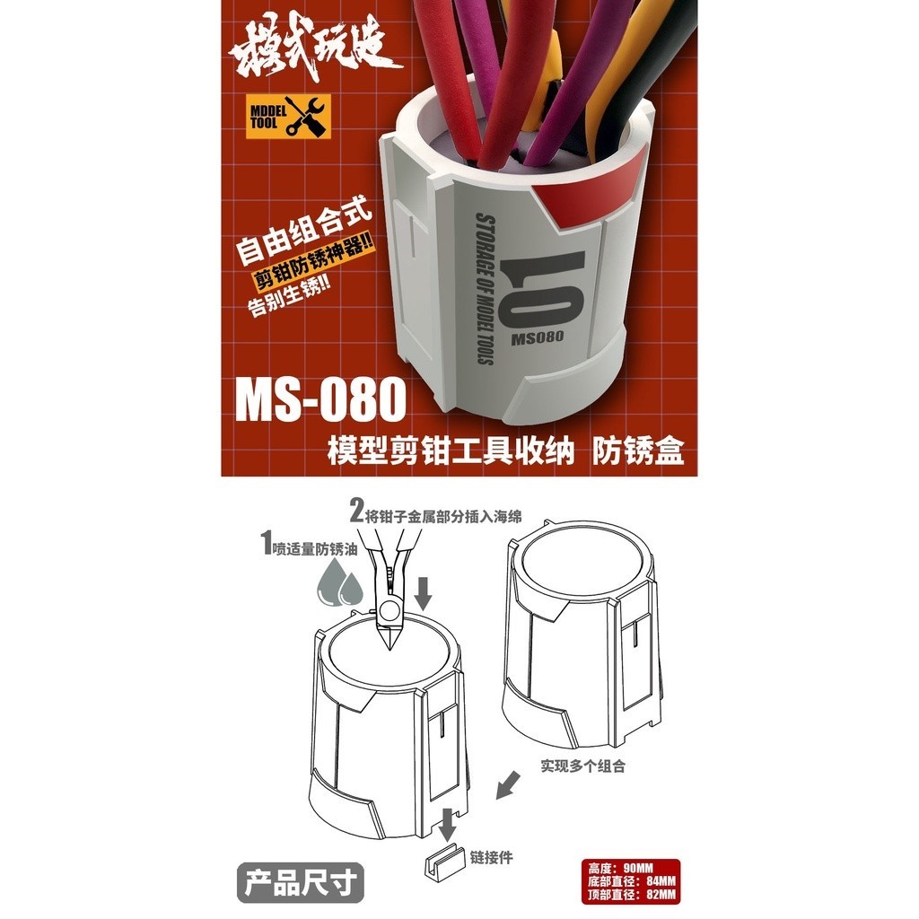 MOSHI M.S. MS080 Military Model Nippers Antirust Storage Box | Shopee ...