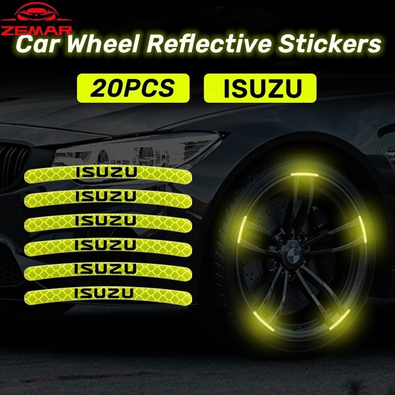 20Pcs ISUZU Universal Car Moto Tires Edge Strong Reflective Safety ...