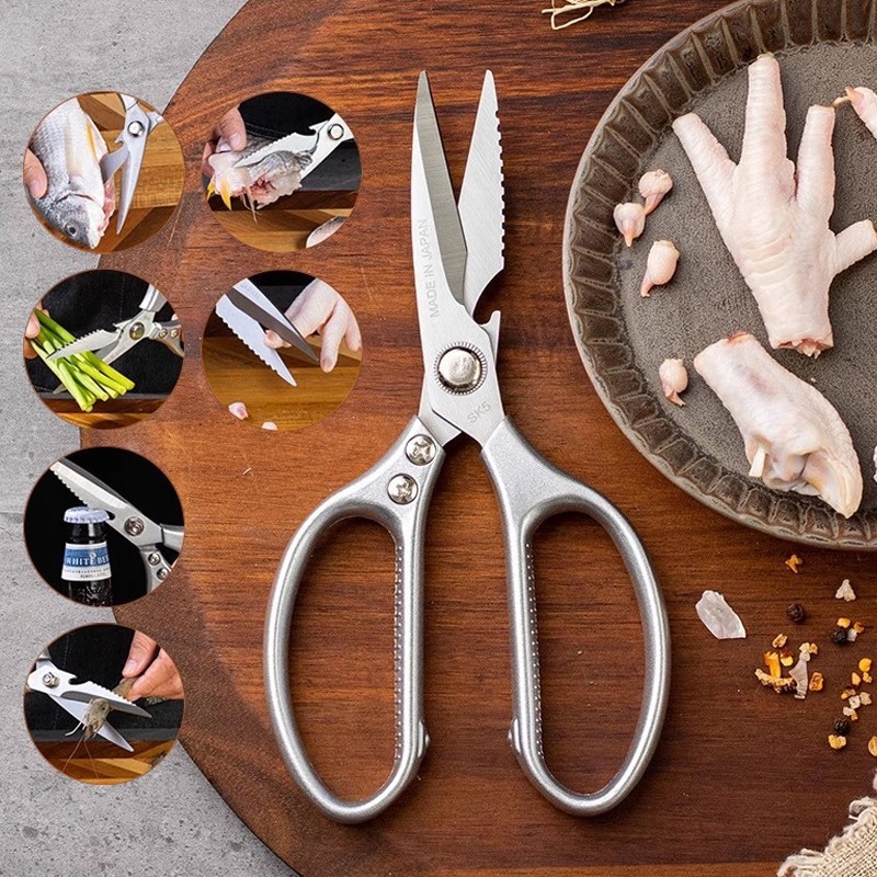 Multifunction Stainless Steel Kitchen Scissors Cutter Bone Scissors ...
