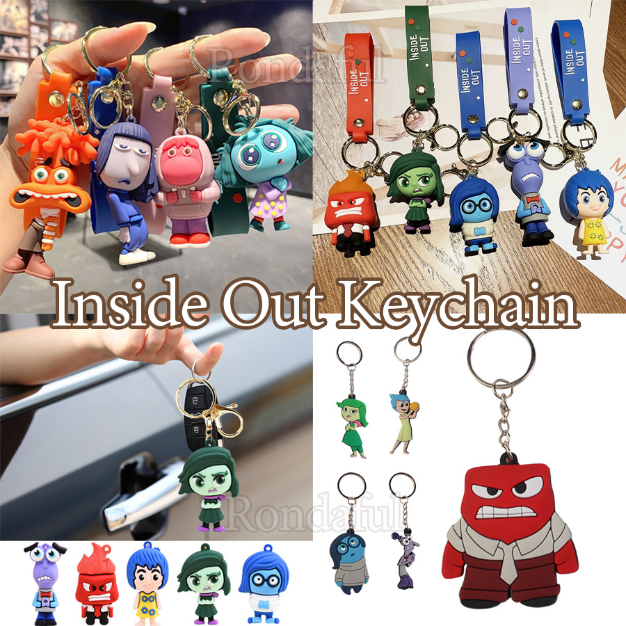 Inside Out keychain Cartoon Disney Movie characters Pendant Key Charm ...