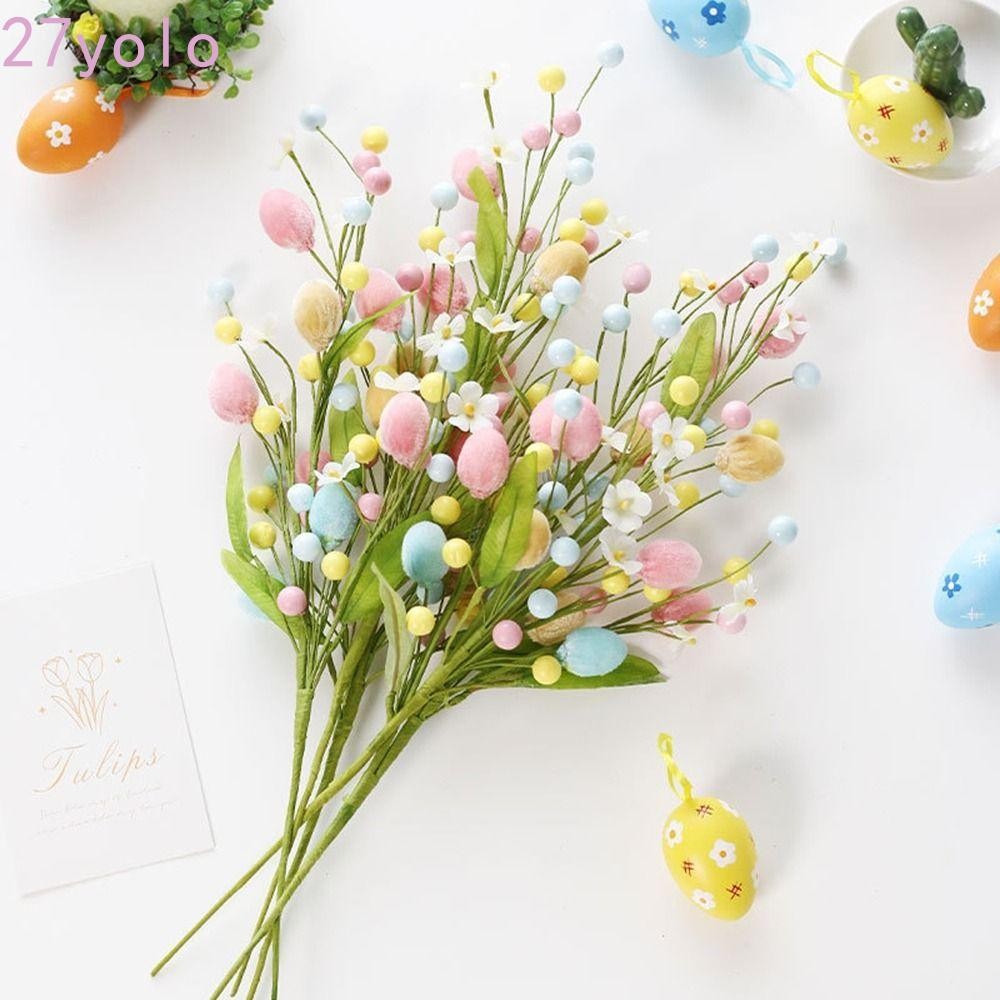 YOLO Easter Eggs Tree Branch, 50cm Artificial Easter Egg Twig Branches ...