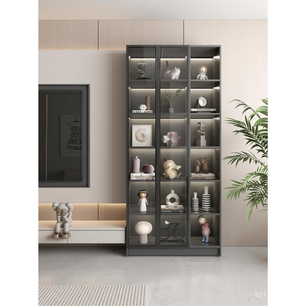 Living Room TV Cabinet Side Display Cabinet Glass Display Cabinet Home ...