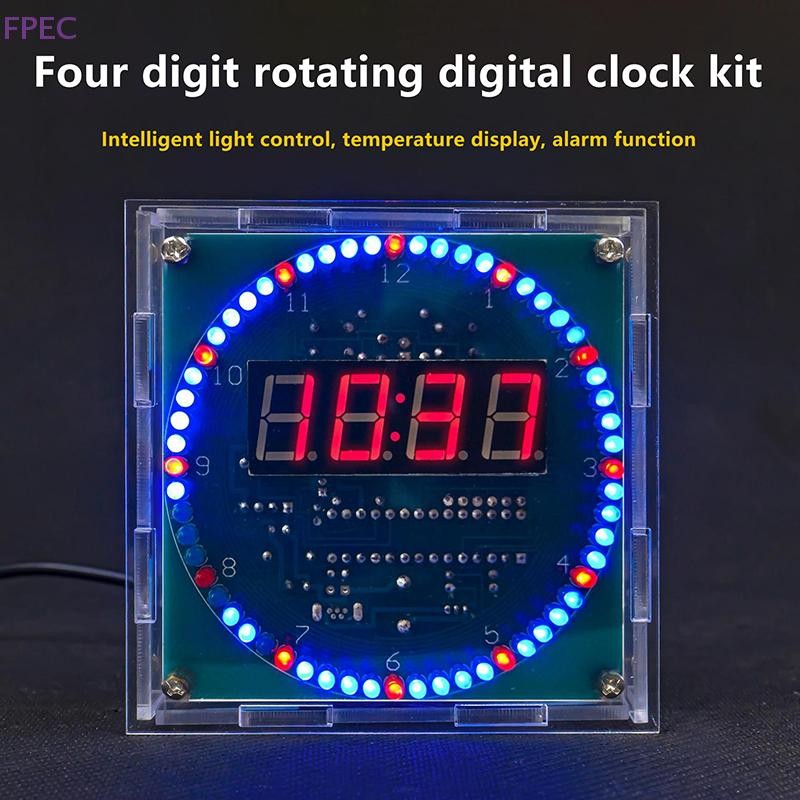 FPEC DIY Rotating Digital LED Display Module Alarm Electronic Digital Clock Kit 51 SCM Learning ...