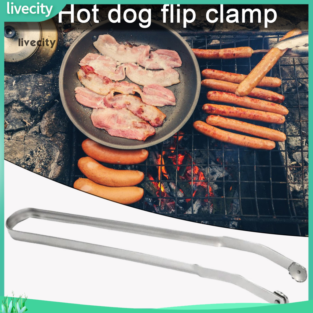 livecity| Bbq Sausage Turning Tongs Heat-resistant Grill Tool 15-inch ...