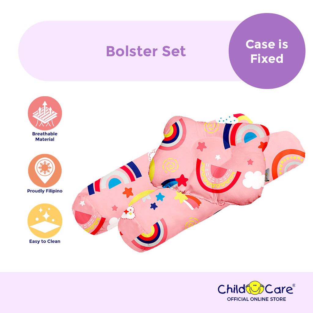 Child Care Bolster and Pillow set, 100% Cotton (Head pillow shape may ...