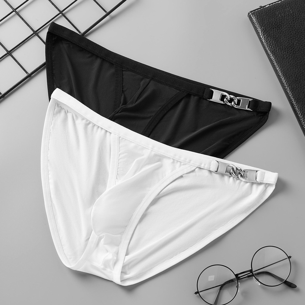 Gtopx MAN Men's Metal Decoration Thin U-Convex Low-Waist Breathable ...