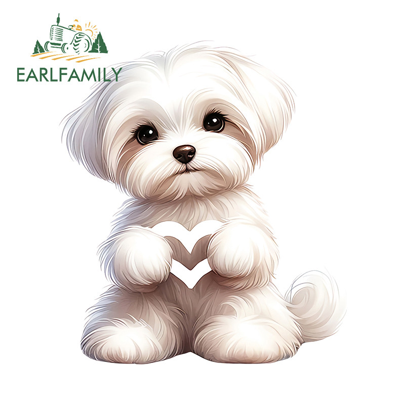 EARLFAMILY Cute Dog Car Stickers Personality Half Body Motorcycle ...
